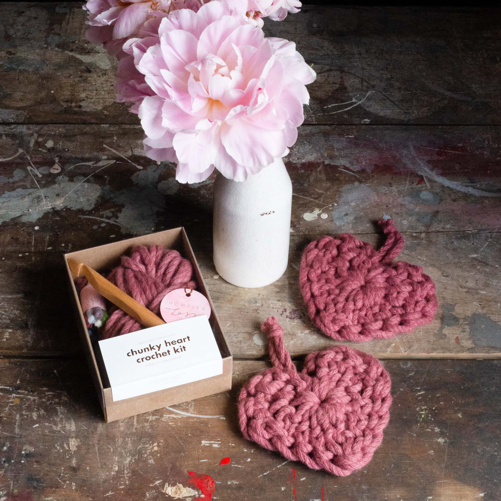 Chunky Heart Crochet Kit (makes 2) | Homelea Lass