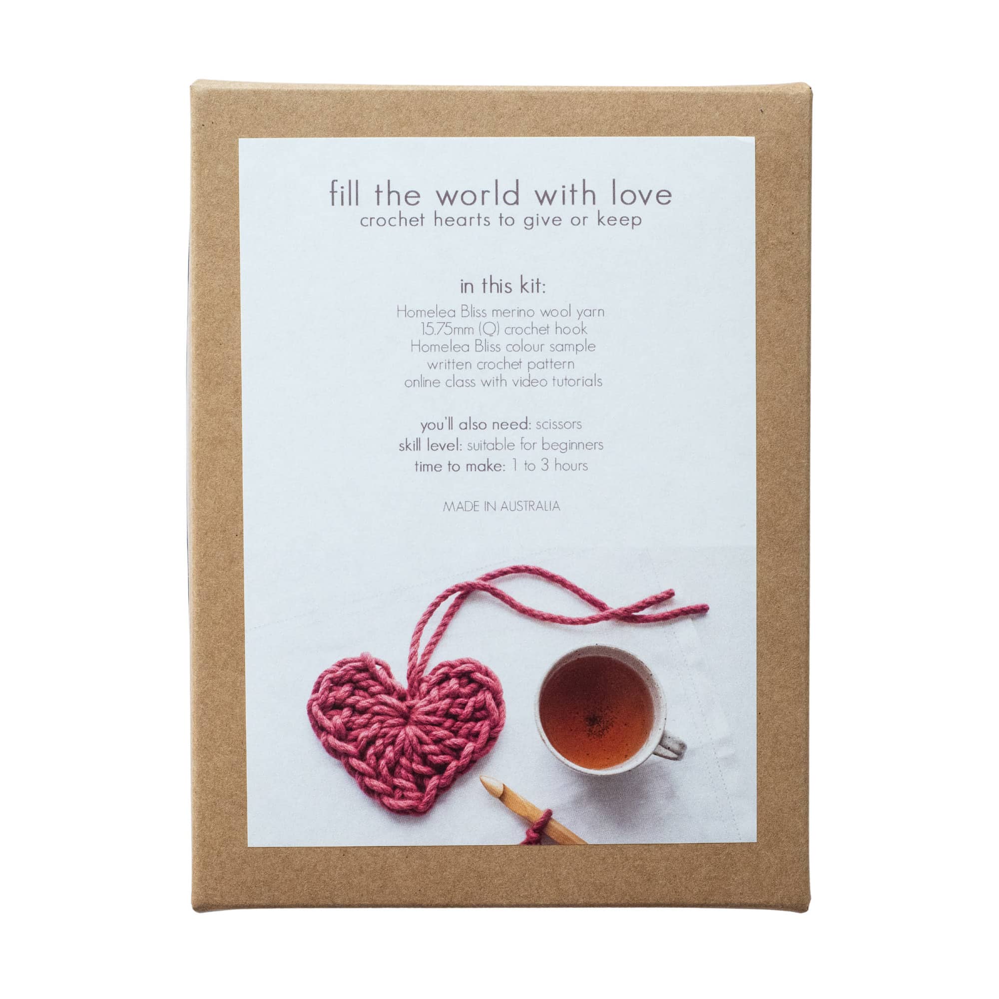 Chunky Heart Crochet Kit (makes 2) | Homelea Lass